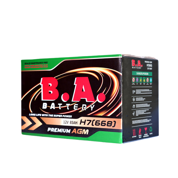 BA 668 (H7) – 12V 85AH AGM Battery - 24 Month Warranty – BA Battery & Tyre