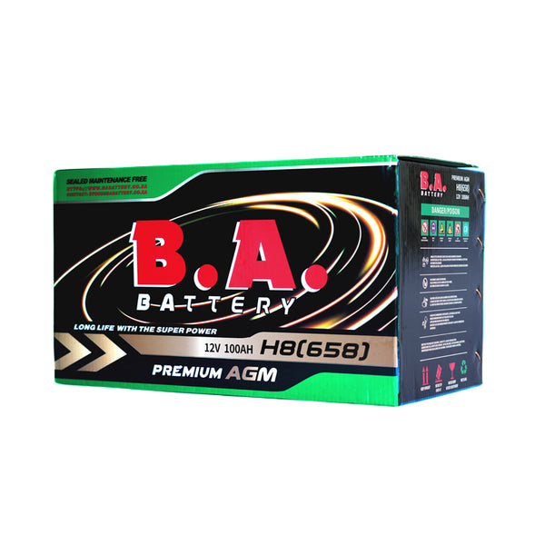 BA 658 (H8) – 12V 100AH AGM Battery - 24 Month Warranty – BA Battery & Tyre